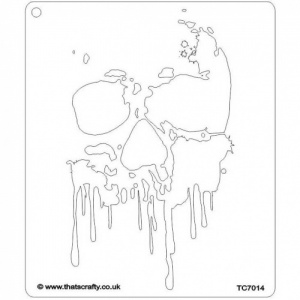 That's Crafty! 6.5ins x 7.5ins Stencil - Drippy Skull - TC7014 | Thats ...