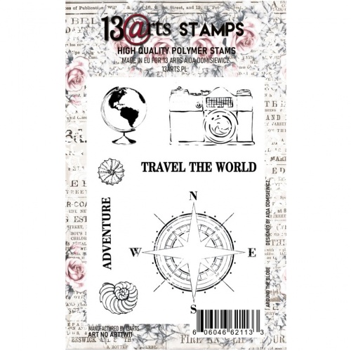 13 Arts A7 Clear Stamp - Around the Globe | Thats Crafty