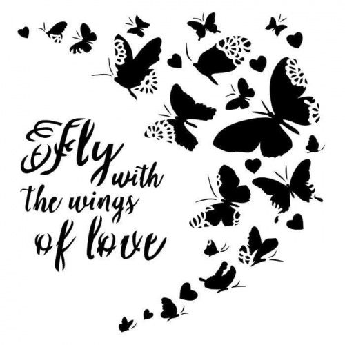 13 Arts Stencil - In Love - Wings of Love | Thats Crafty