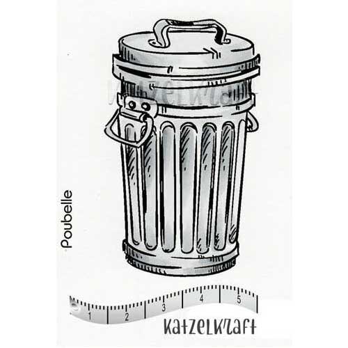 Katzelkraft Unmounted Rubber Stamp - Trash Can - SOLO-107 | Thats Crafty