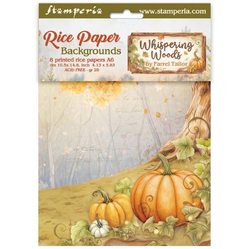 Stamperia A6 Rice Paper Backgrounds - Whispering Woods - DFSAK6045 ...