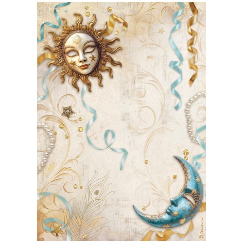 Stamperia A4 Rice Paper - Sun and Moon - DFSA4996 | Thats Crafty