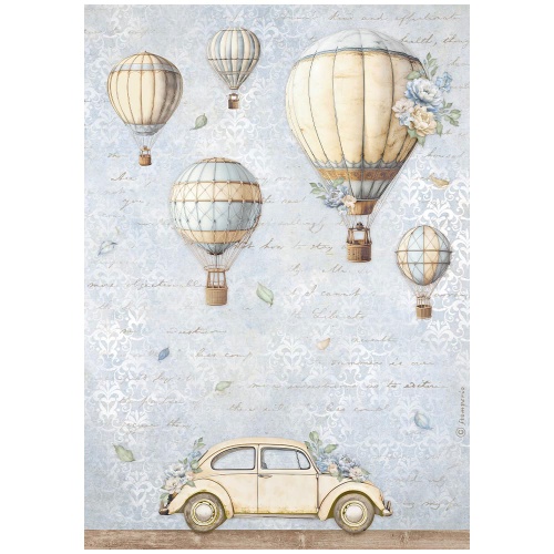 Stamperia A4 Rice Paper - Timeless - Air Balloons - DFSA41033 | Thats ...
