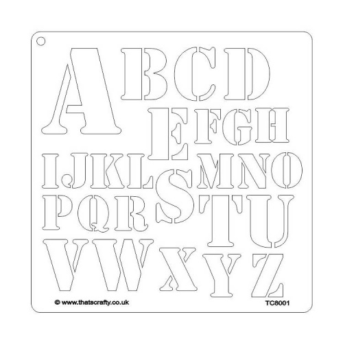 That's Crafty! 8ins x 8ins Stencil - Alphabet - TC8001 | Thats Crafty