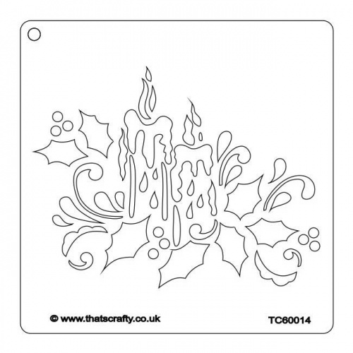 That's Crafty! 6ins x 6ins Stencil - Christmas Candle - TC60014 | Thats ...