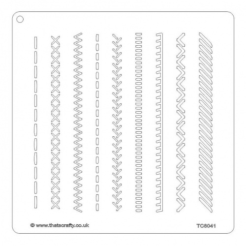 That's Crafty! 8ins x 8ins Stencil - Stitches - TC8041 | Thats Crafty
